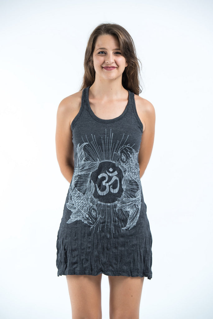 Sure Design Women's Ohm and Koi fish Tank Dress Silver on Black – Sure ...