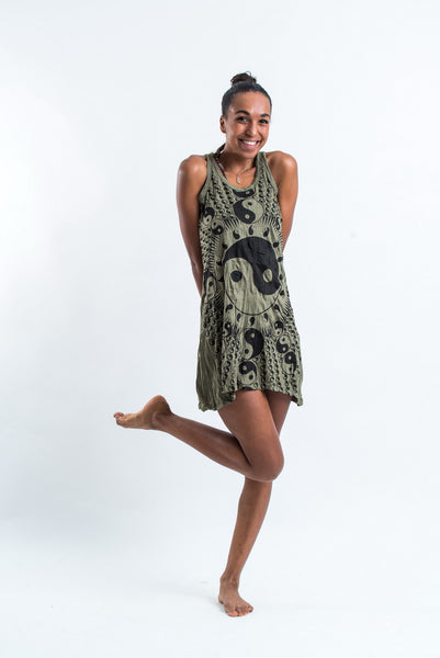 Sure Design Women's Multi Yin Yang Tank Dress Green – Sure Design Wholesale