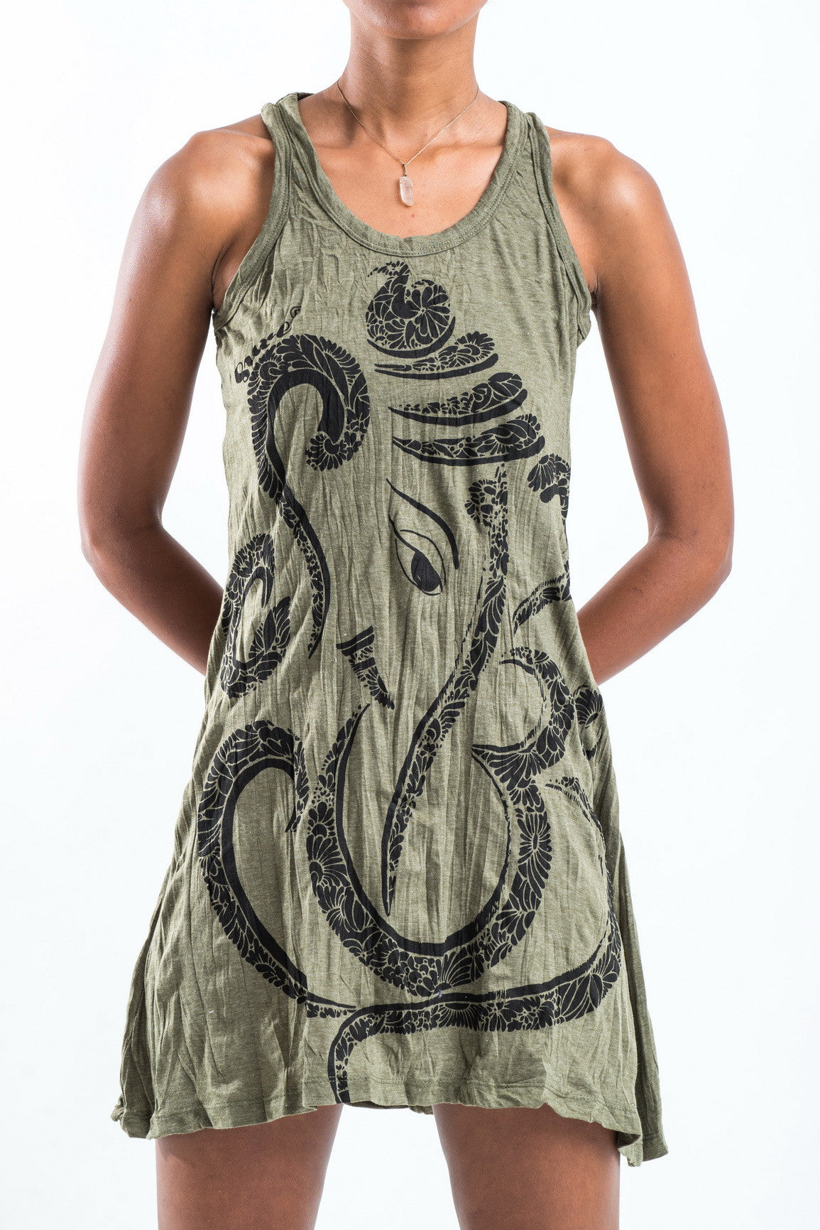 Sure Design Women's Abstrack Ganesha Tank Dress Green – Sure Design ...