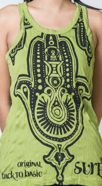 Sure Design Women's Three Hands Tank Top Lime – Sure Design Wholesale